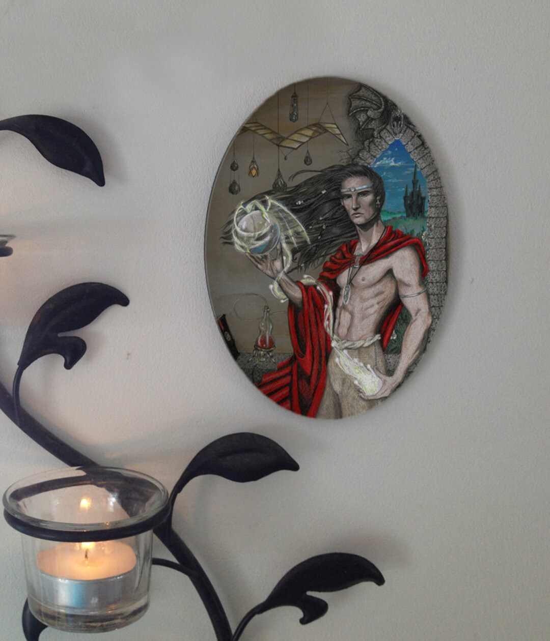 The Alchemist, Oval Tile Wall Hanging - Etsy