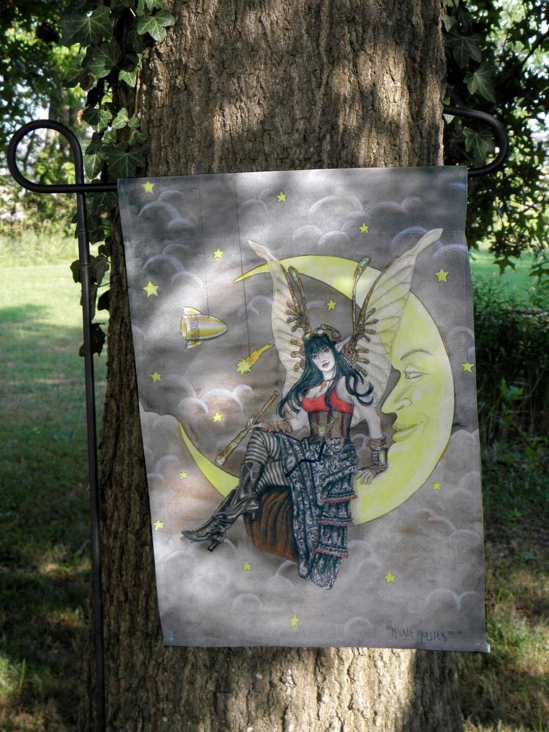 Steampunk Fairy Garden Flag - Etsy