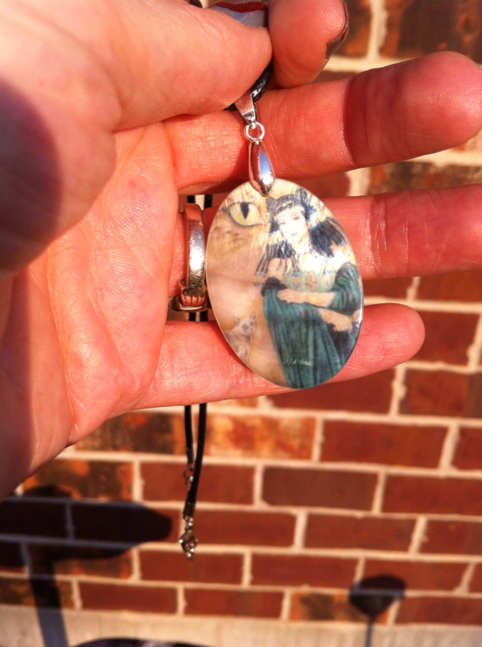 Priestess of Bast Mother of Pearl Amulet by Mickie Mueller | Etsy