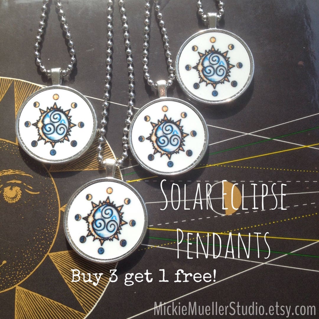 Solar Eclipse Sigil, Buy 3 Get 1 Free, Bezel Amulet With Free Ball ...