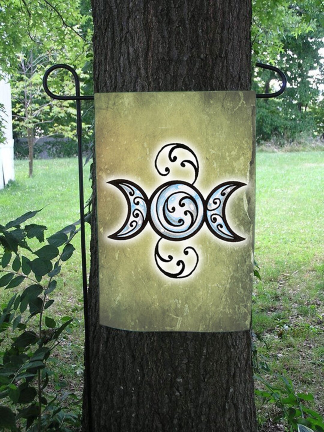 Triple Goddess Moon Pentacle Garden Flag - Etsy