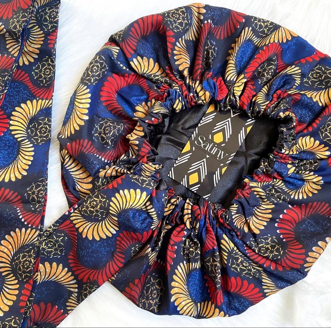 Blue African Bonnet With String - Etsy