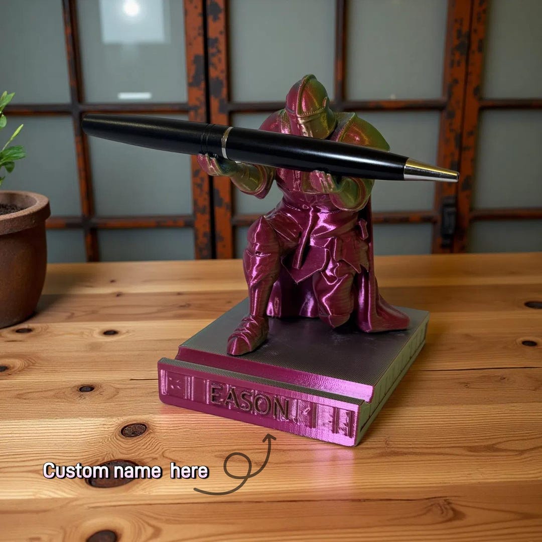 Custom Knight Pen Holder With Name | Personalized Medieval Warrior Desk ...
