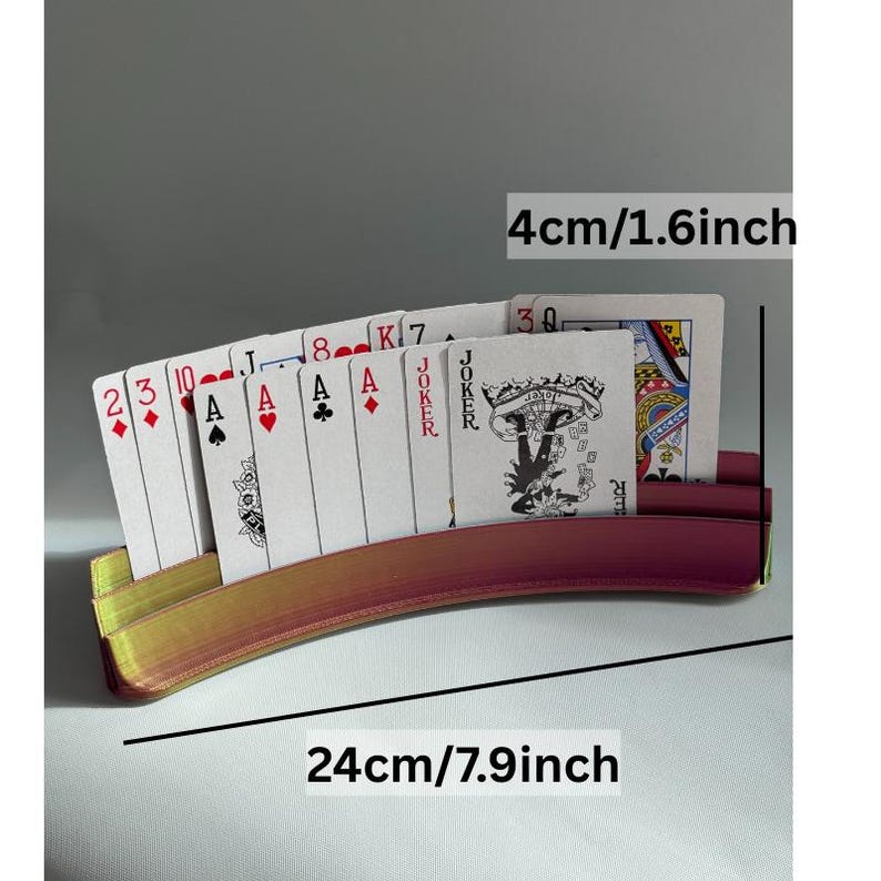 Curved Poker Card Holder, 3D Printed Playing Card Stand for Tabletop ...