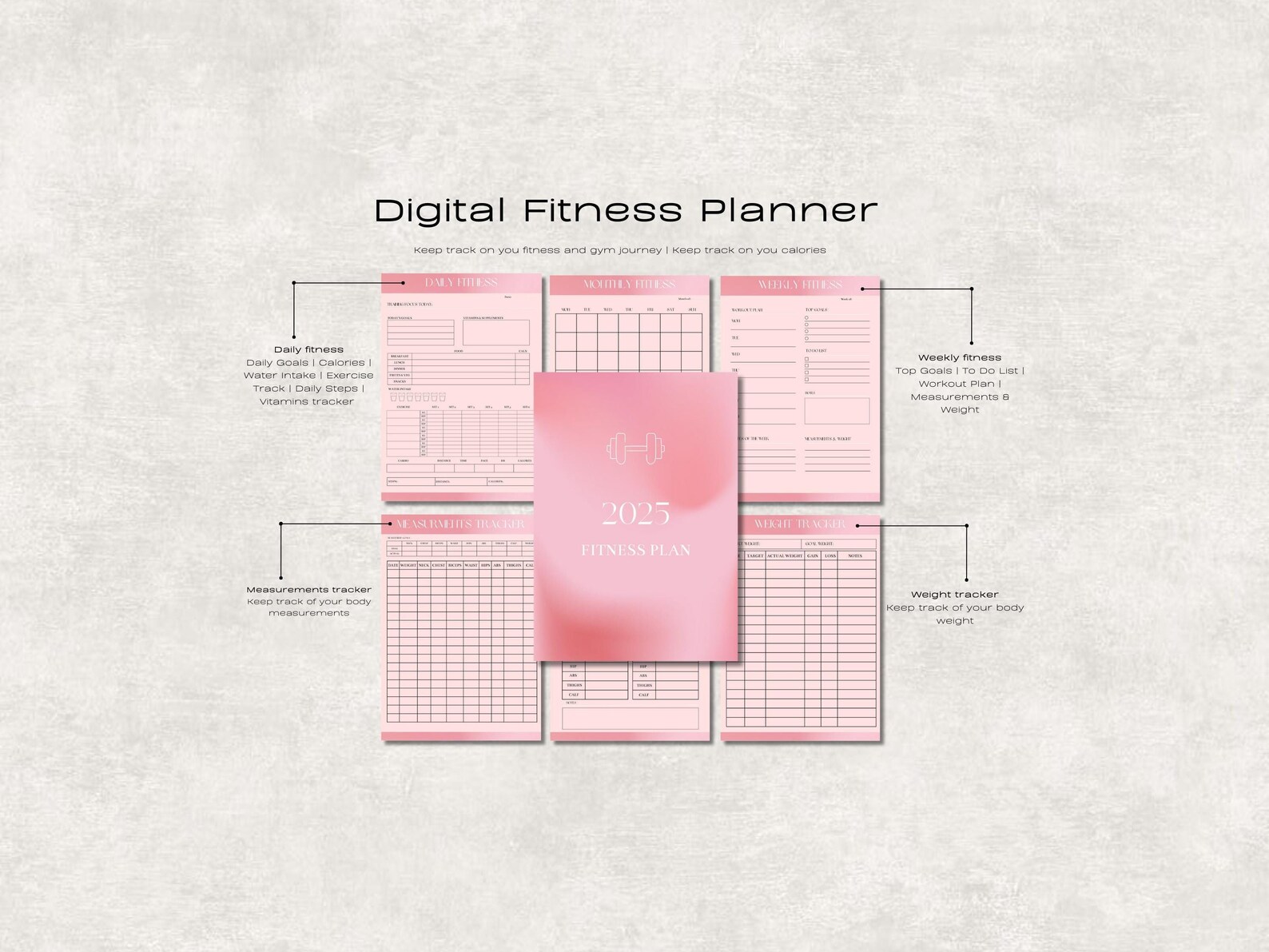 Editable Weight Loss & Fitness Planner Template | Workout Tracker ...