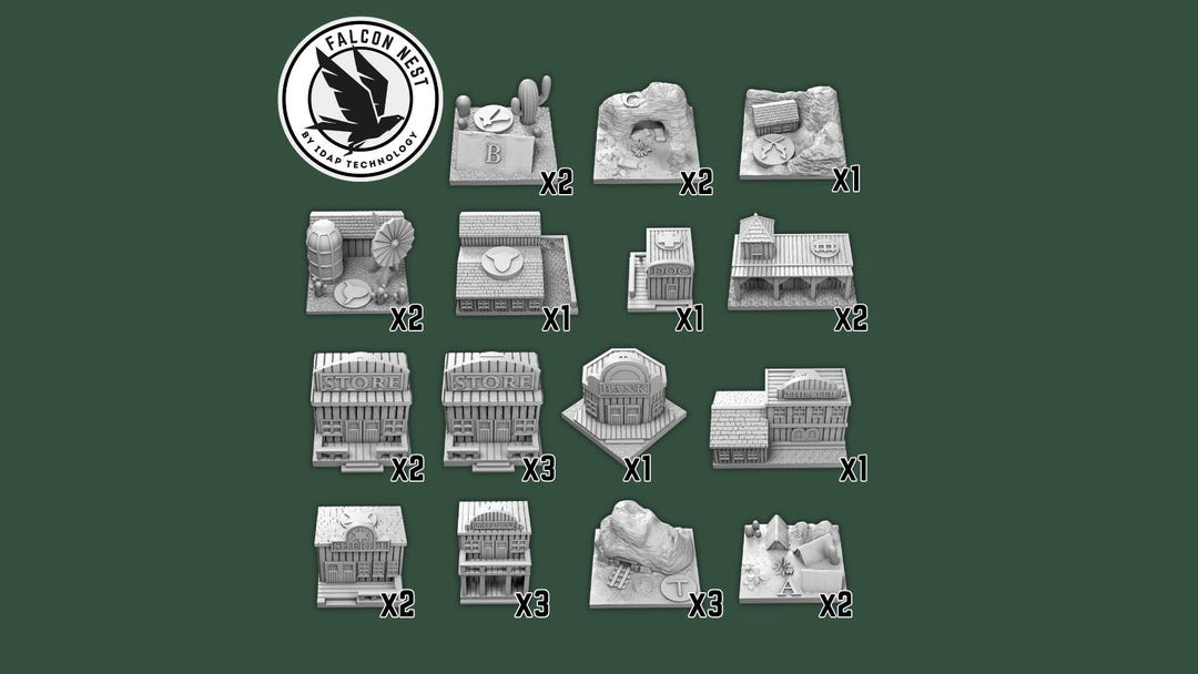 Western Legends Buildings 28 Pcs - Complete Western Town Set Miniatures ...