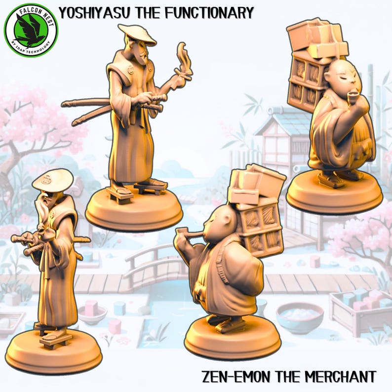 Tokaido - Travelers Set - 3d Printed Resin Miniature or Upgrade for ...