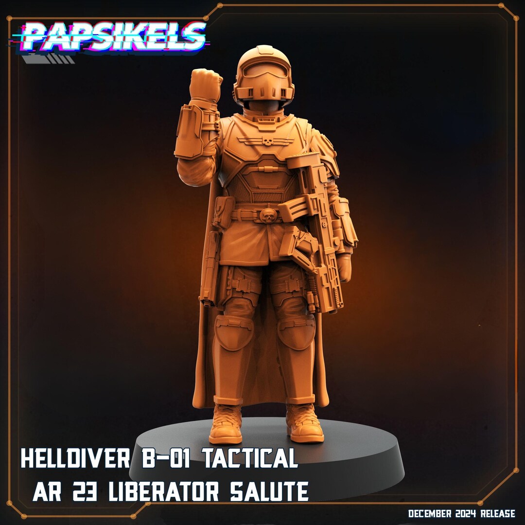 Helldiver B01 Tactical Ar 23 Liberator Salute - Highquality Printed ...