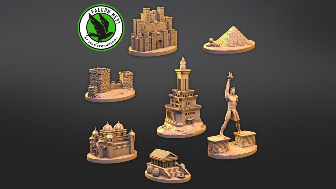 7 Wonders for Clash of Cultures - Ancient Greece Tokens Game Miniatures ...