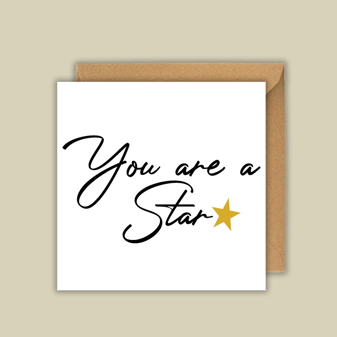 You Are A Star Card - Etsy