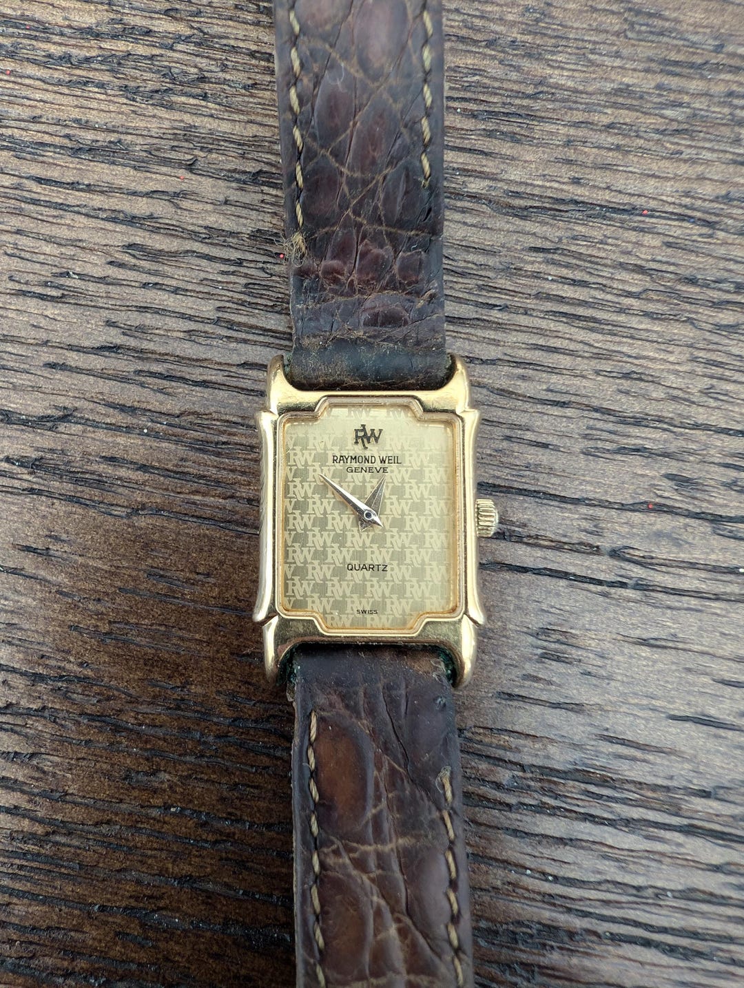 Vintage Raymond Weil Women's Tank Watch Cocktail Watch 18k Gold ...