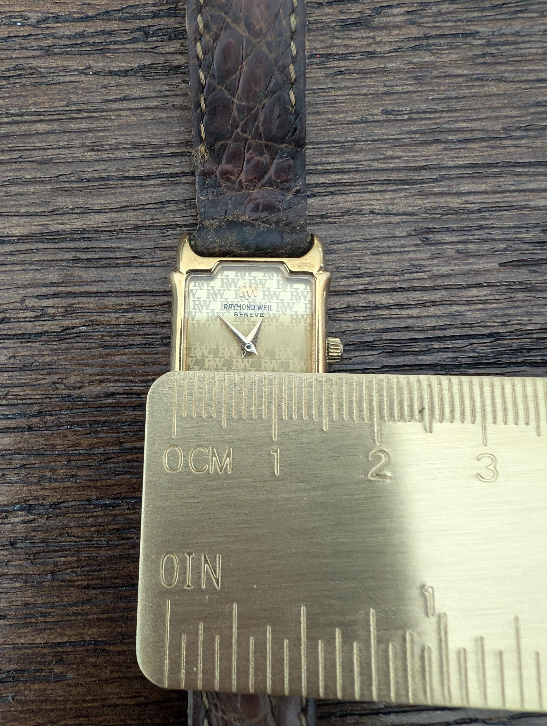Vintage Raymond Weil Women's Tank Watch Cocktail Watch 18k Gold ...
