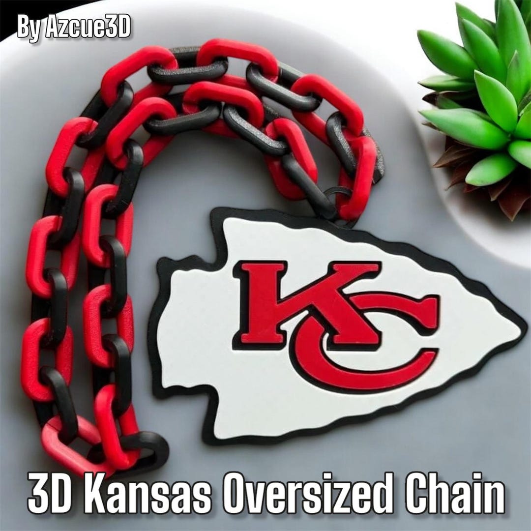 Football Chain KC KANSAS NFL 3D - Etsy