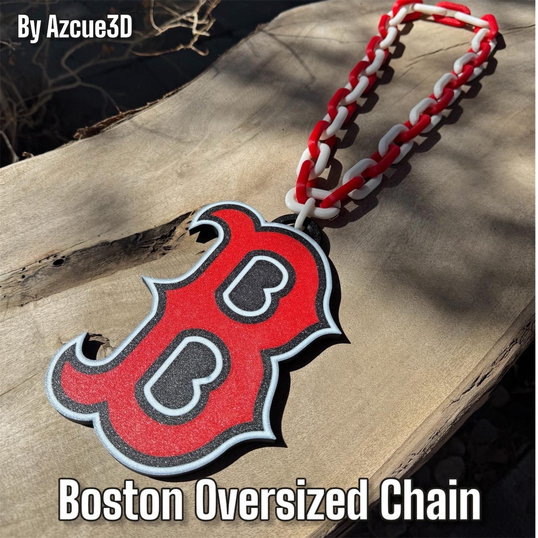3D Printed Baseball Chain – Boston Red Sox Pendant, MLB Fan Necklace ...
