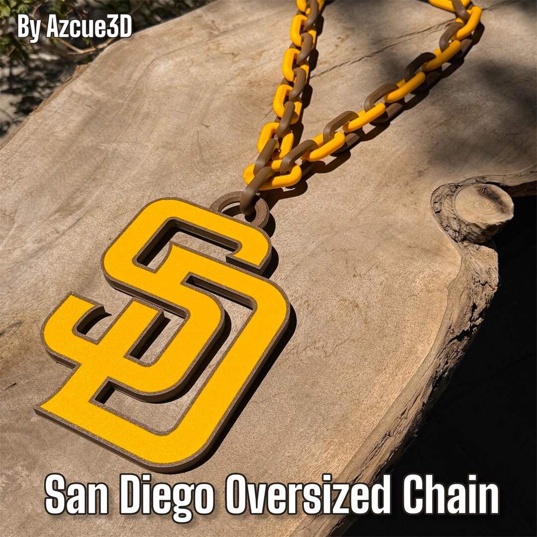 3D Printed Padres Chain – San Diego Big Pendant, Bold MLB Fan Necklace ...