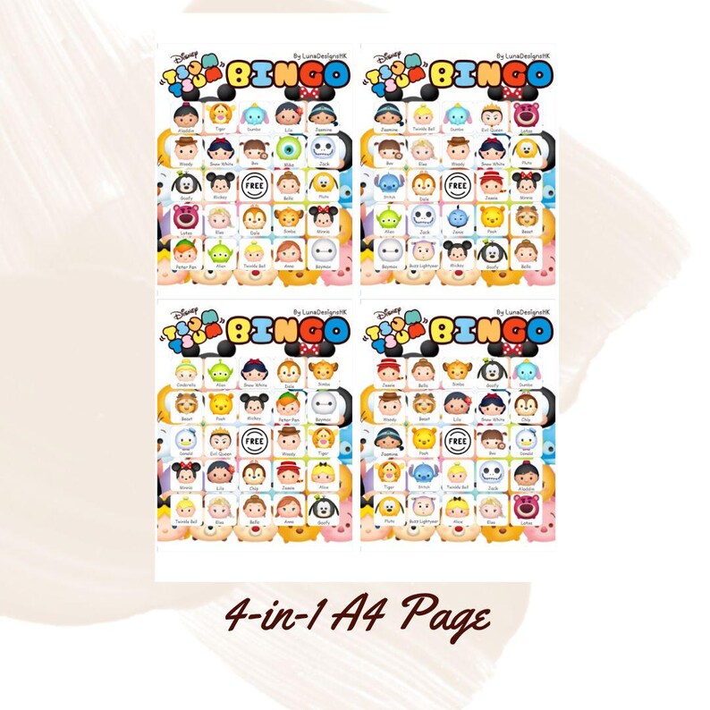 Disney Tsum Tsum Bingo - Etsy