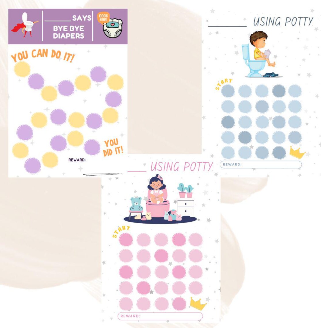 Potty Reward Chart (name Can Be Tailored) - Etsy