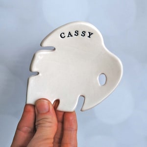 Personalized Monstera Leaf Ring Dish, Ceramic, Custom, Jewelry Storage ...