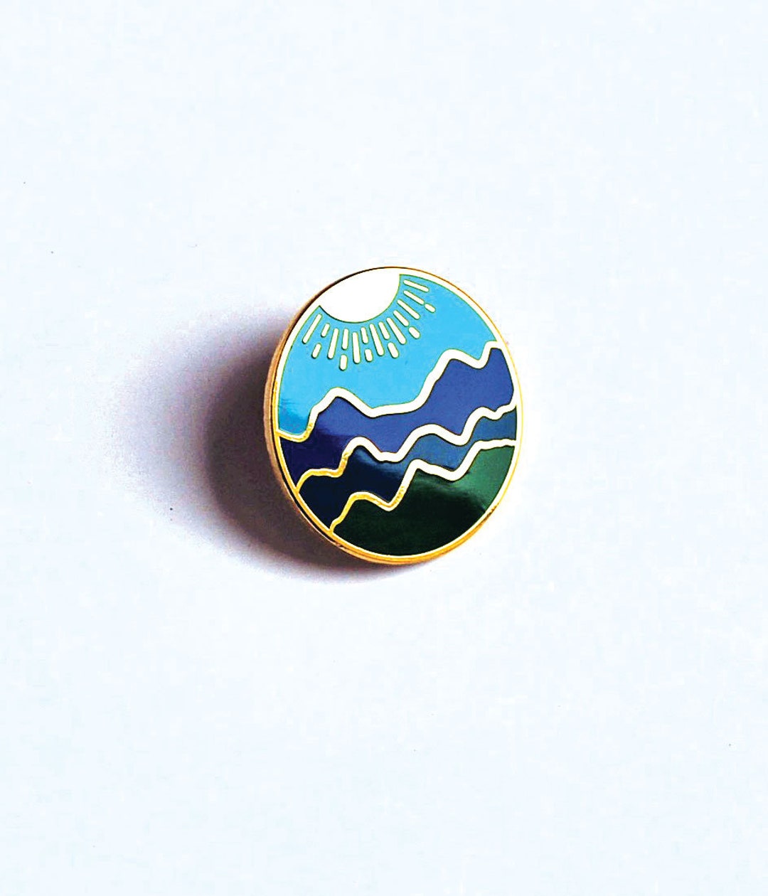Blue Ridge Mountain Enamel Pin, Hard Enamel Cloisonné Pin, Sunshine ...