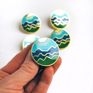 Blue Ridge Mountain Enamel Pin, Hard Enamel Cloisonné Pin, Sunshine ...