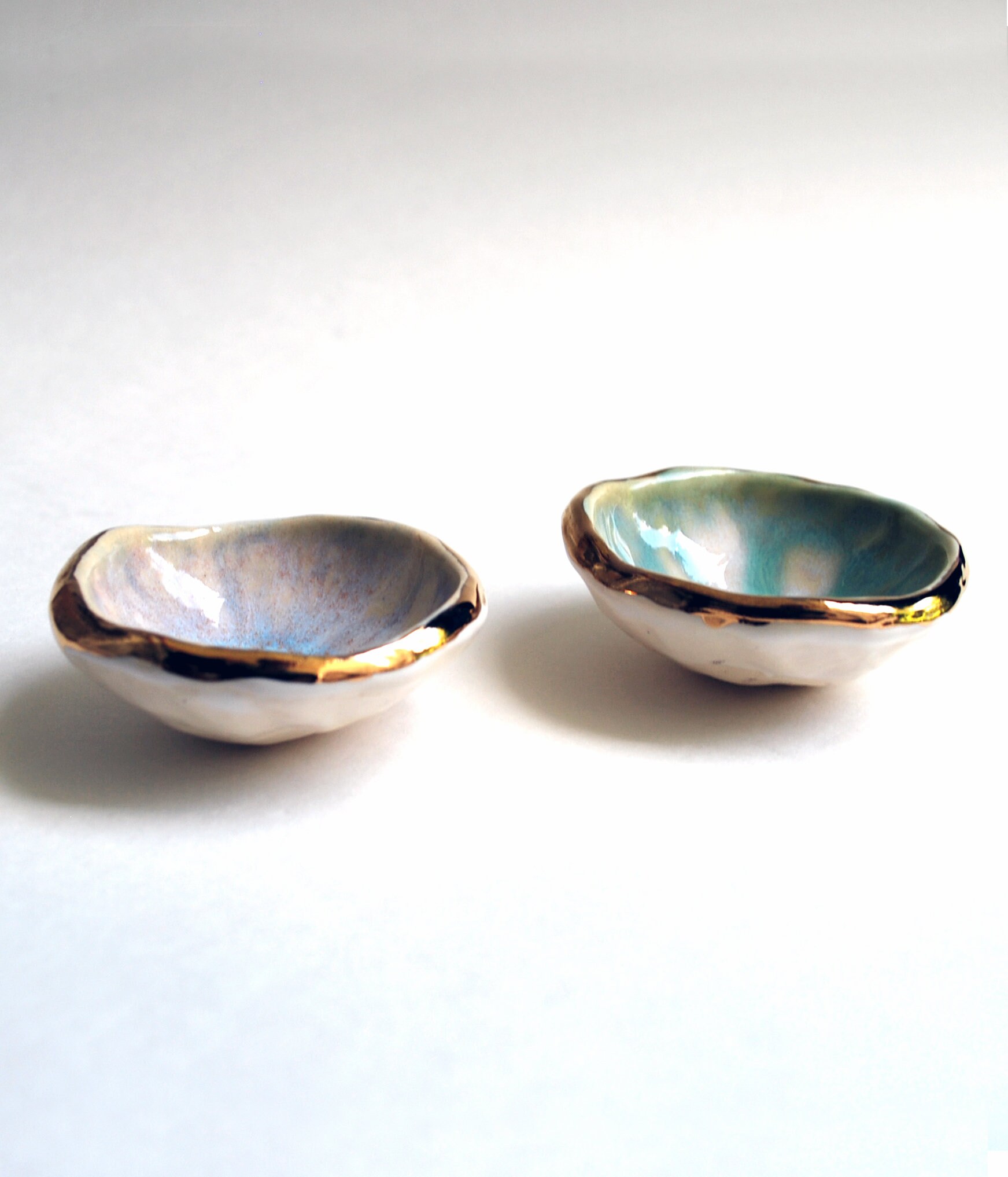 Colorful Gold Ring Dish Gold Luster Edge Jewelry Dish | Etsy