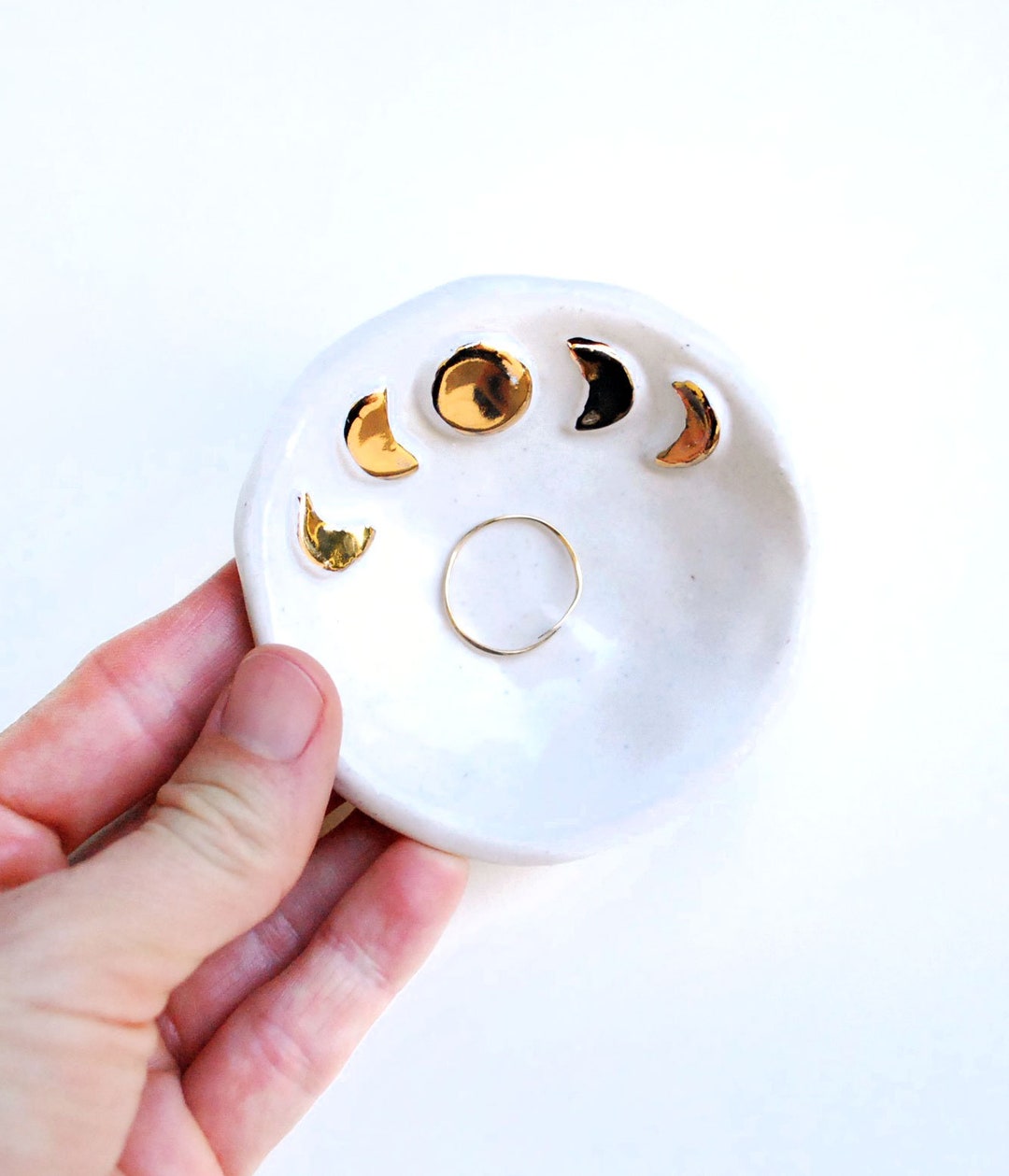 Gold Moon Phase Dish Ring Dish Ceramic Pottery Handmade - Etsy