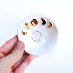 Gold Moon Phase Dish Ring Dish Ceramic Pottery Handmade - Etsy