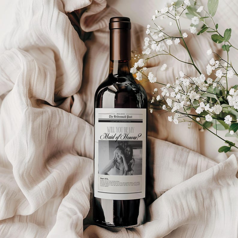 Sister Maid of Honor Proposal,will You Be My Maid of Honor Label ...