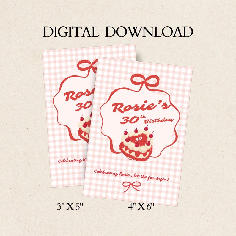 Retro Birthday Wine Label: Editable Canva Template (3x5 & 4x6) (digital ...
