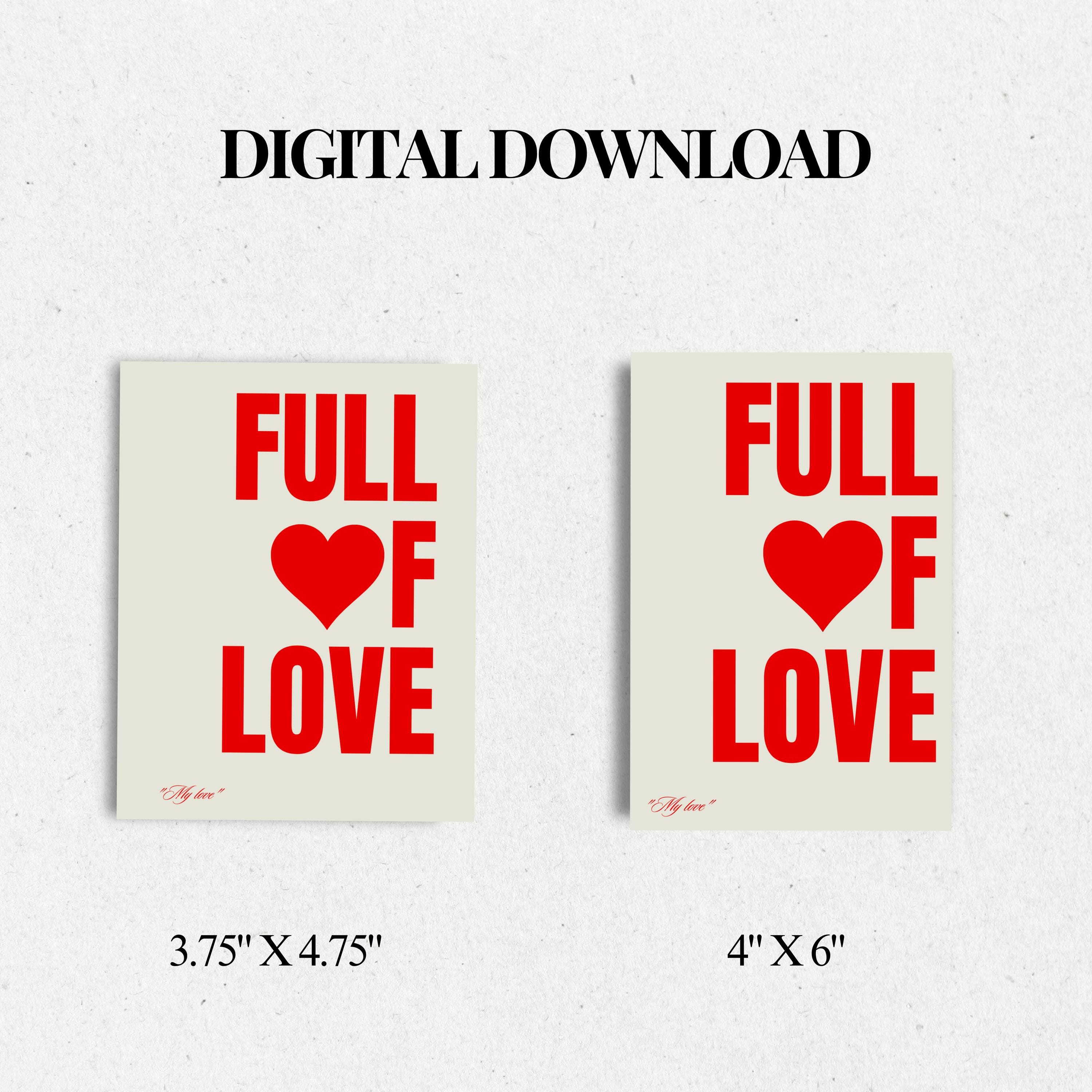 Full of Love Romantic Digital Wine Label,valentine Days Wine Label ...