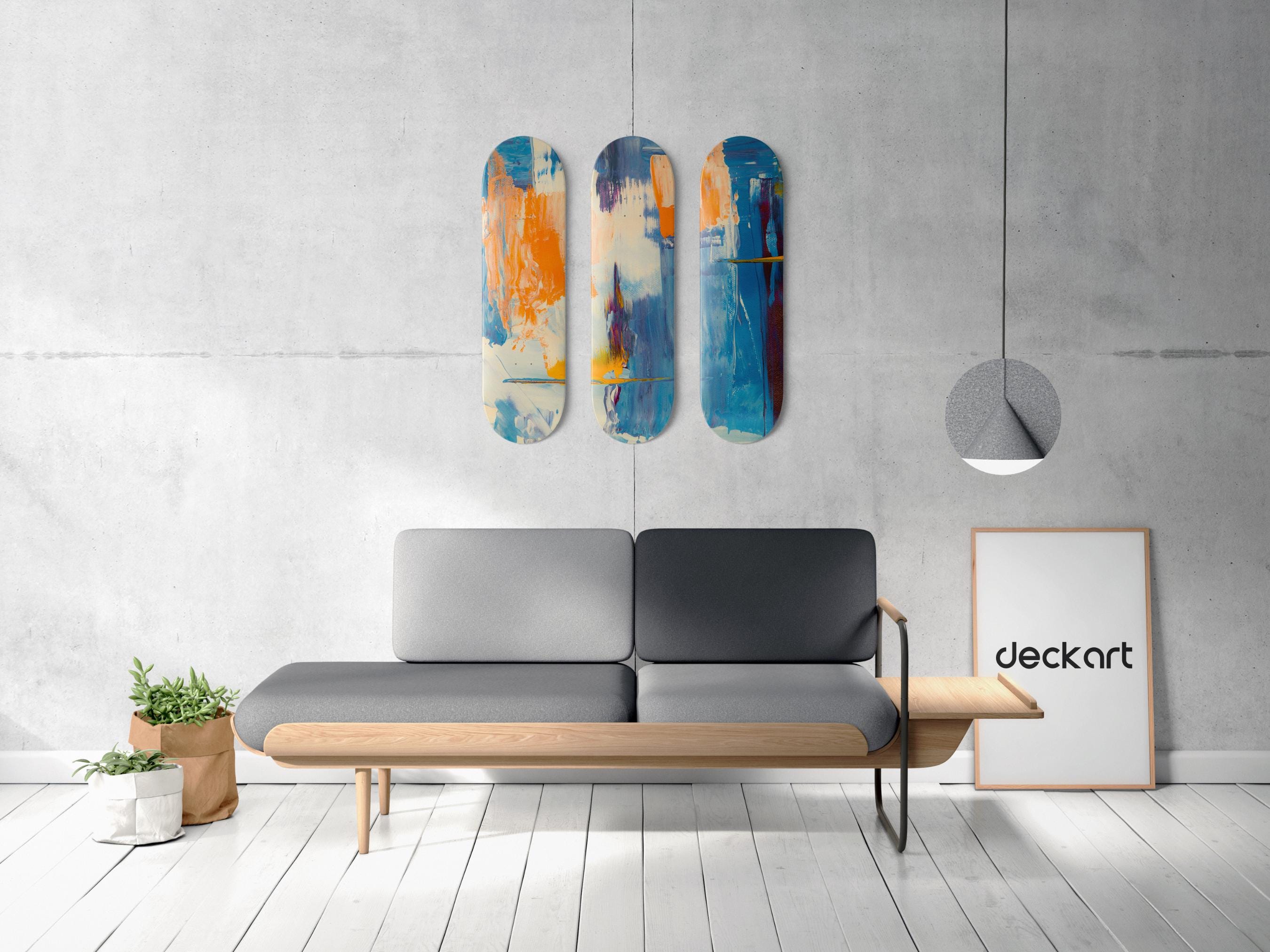 Disengaged Skateboard Wall Art Set of 3 Boards, Abstract Skate Deck ...