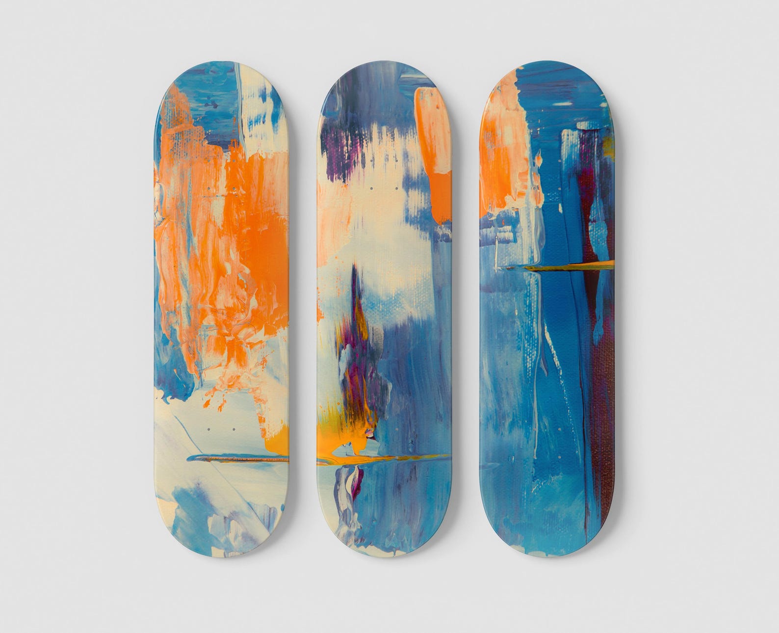 Disengaged Skateboard Wall Art Set of 3 Boards, Abstract Skate Deck ...