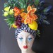 Tropical Fruits ZEBRA PRINT TURBAN Carmen Miranda Style, Headdress ...
