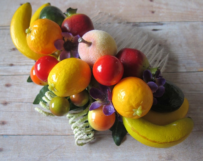 Tropical Small Fruits Hair Cluster Comb - Carmen Miranda Style - Retro ...