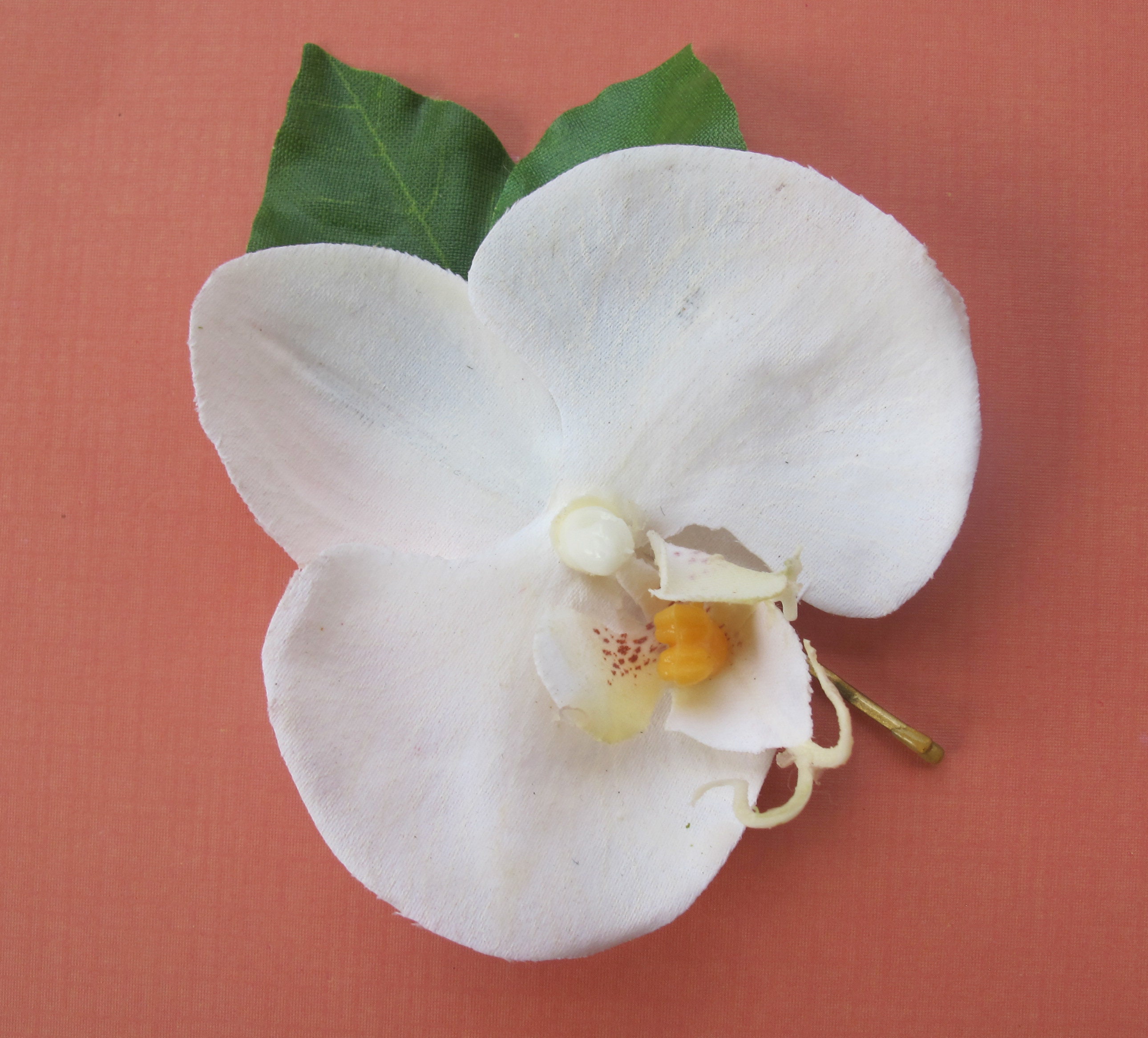 Hawaiian White Orchid HAIR PIN wedding luau tiki tropical | Etsy