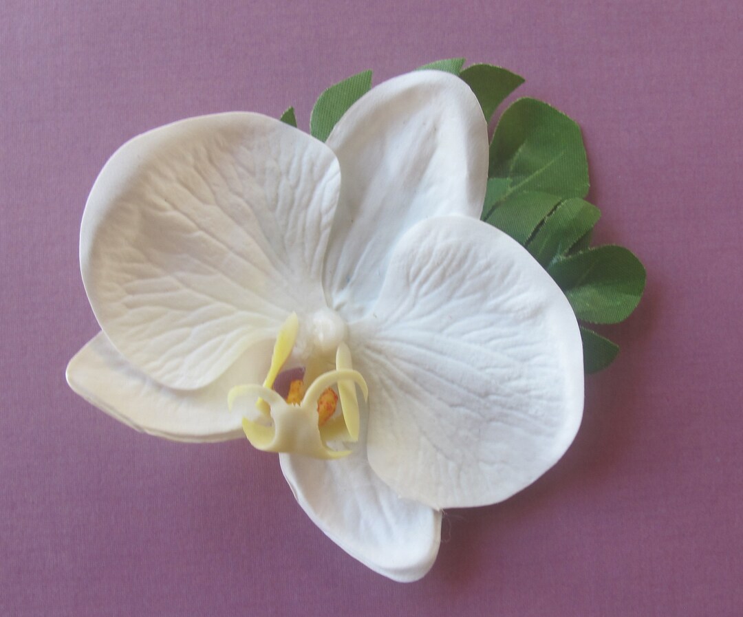 Hawaiian White Orchid HAIR PIN, Wedding, Luau, Tiki, Tropical, Beach ...