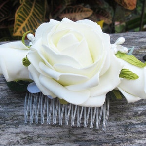 White Roses and Calla Lilies Hair Flower Cluster Comb - Etsy