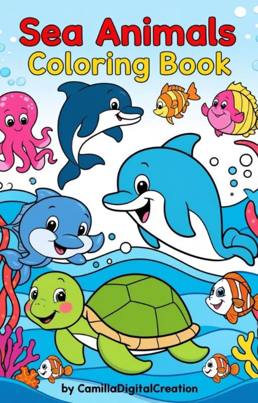 Sea Animals Coloring Book for Kids - Etsy