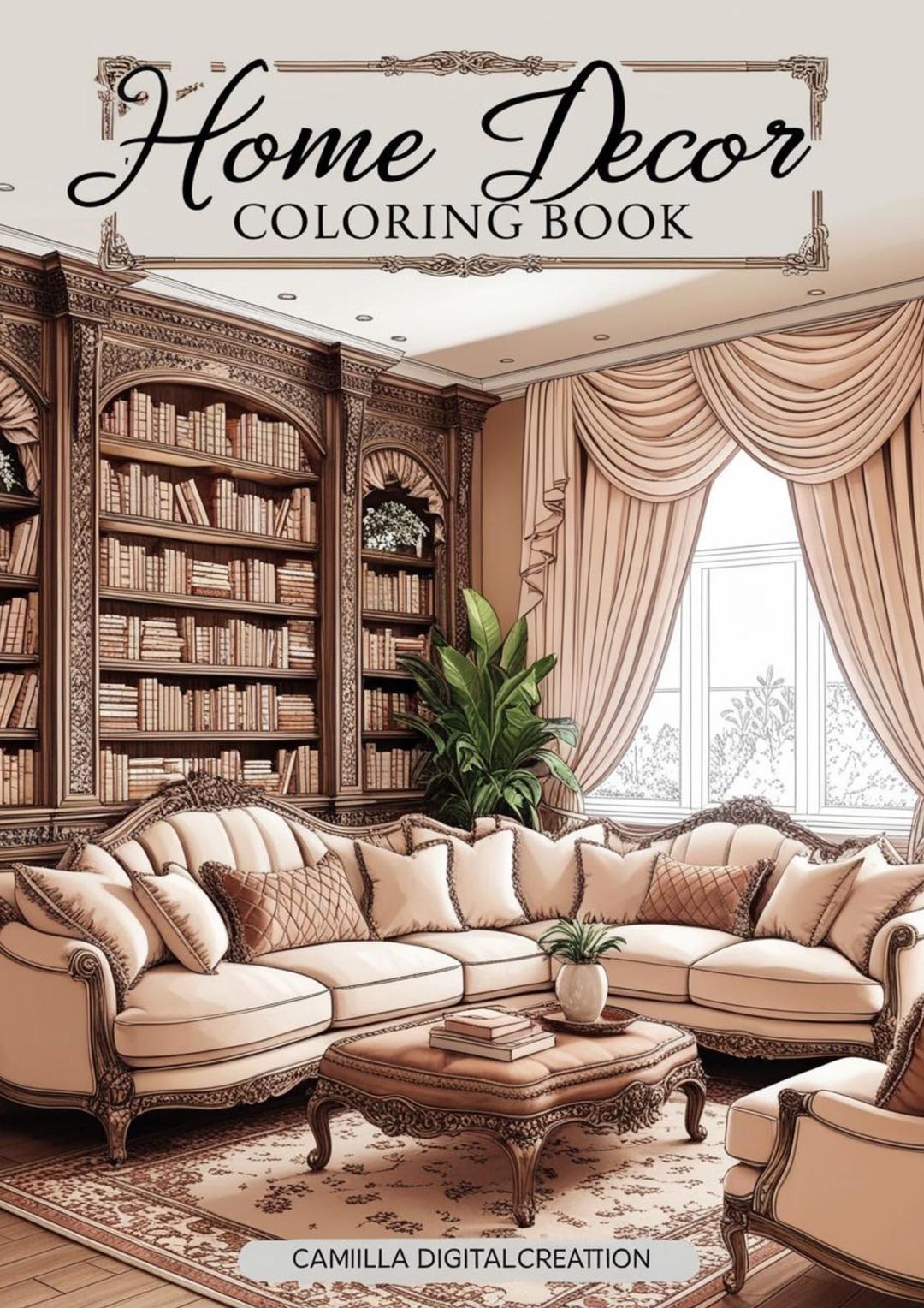 Home Decor Coloring Book | Interior Design & Furniture Coloring Pages ...