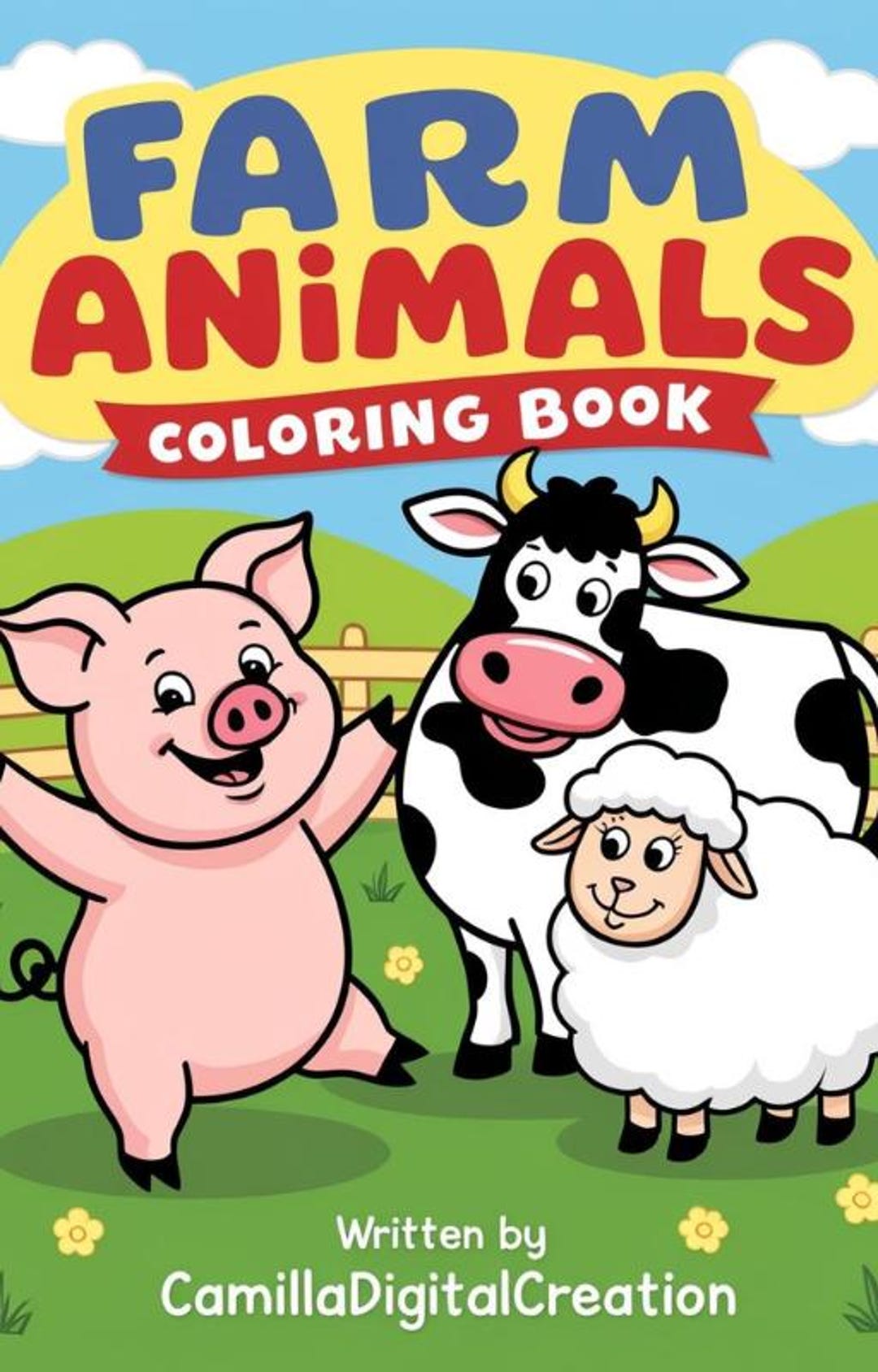 Farm Animals: A Fun and Easy Coloring Book for Children - Etsy