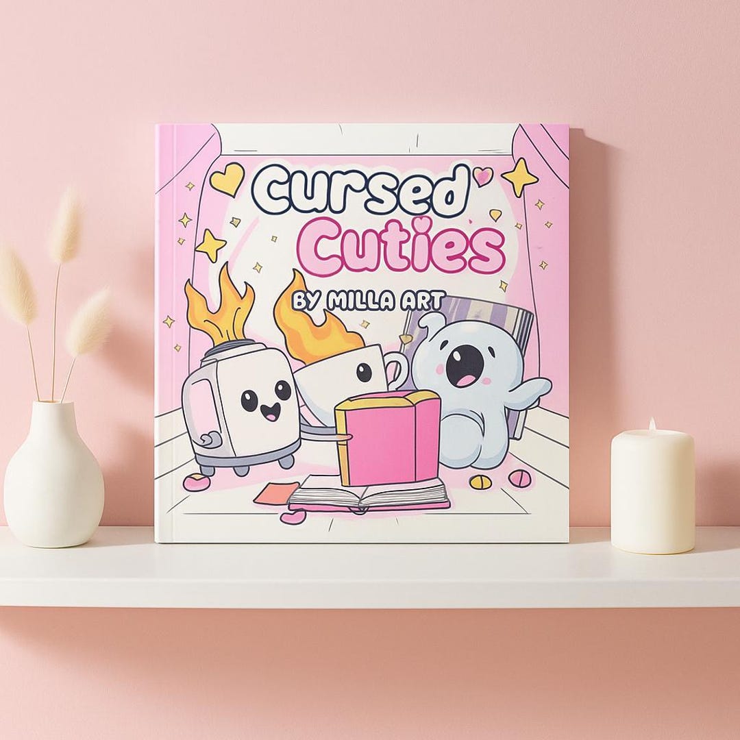 Cursed Cuties Horror Kawaii Coloring Book PDF | Cute Possessed Objects ...