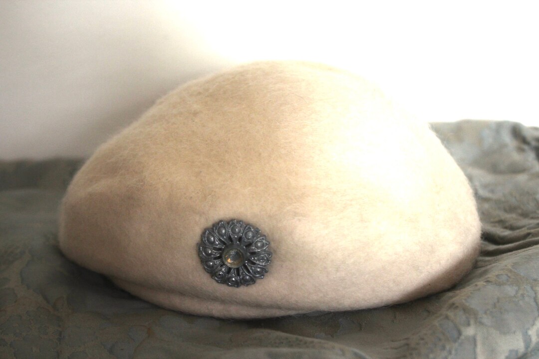 1940s Mohair Beret in Cream Color Bohemian Beat Poet - Etsy
