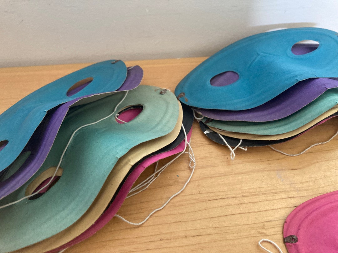 Vintage Paper Party Masks Japan Set of 6 Different Colors - Etsy