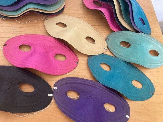 Vintage Paper Party Masks Japan - Set of 6 different … - Gem