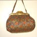 1940s Metallic Sheen Purse Clutch W/ Handle & Change Purse Fabric ...