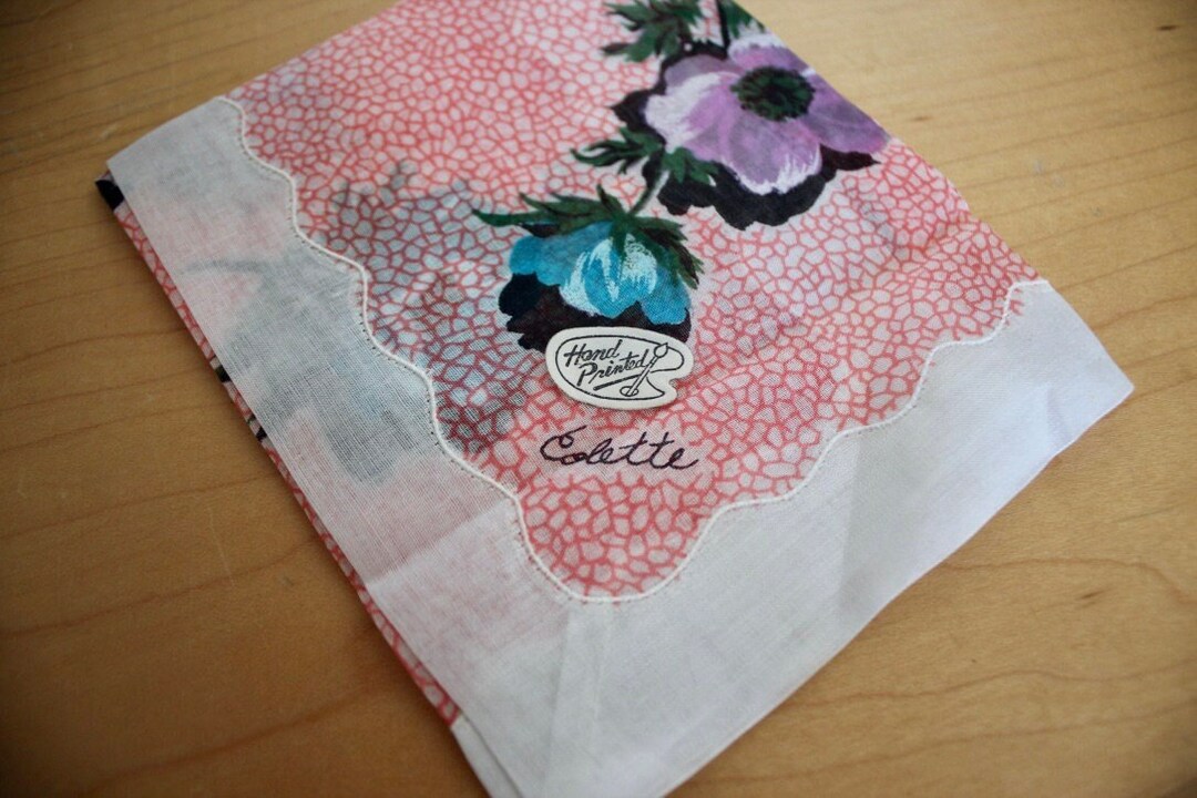 Vintage Colette Handkerchief Never Used Hand Painted - Etsy