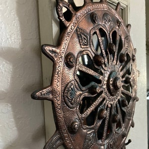 Vtg Copper Buddhist 20" Dharma Wheel Wall Hanging. - Etsy