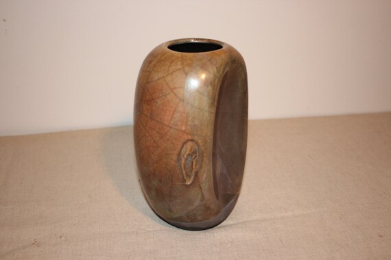 Tony Evans Modernist Vase Signed Numbered 81 Crackle Glazes - Etsy