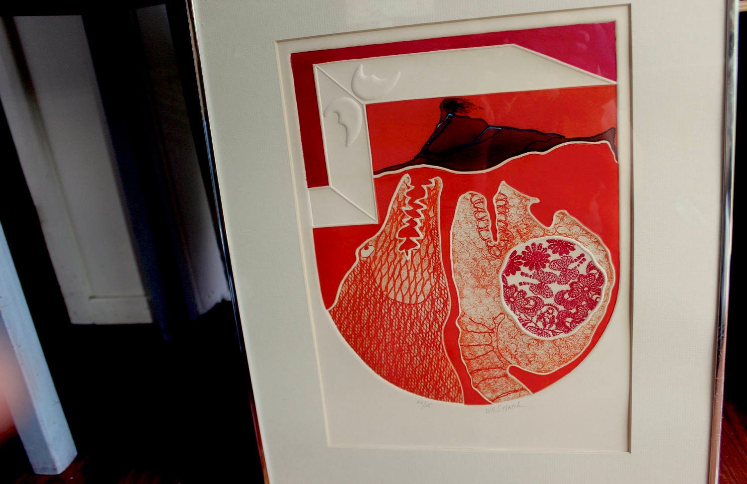 Wendy Hatch Abstract Etching Print 1972 Aquatint Limited Small Edition ...