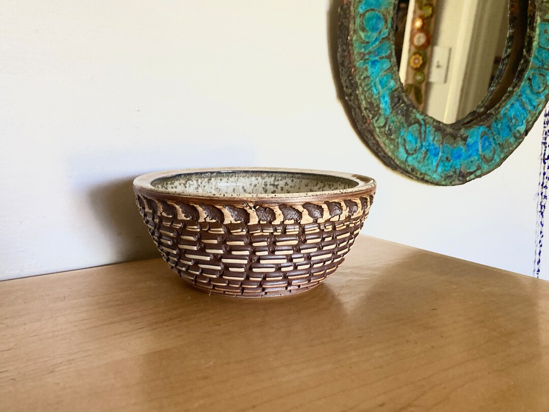 Brutalist Tom Wallick Bowl 2 Studio Pottery Prehistoric Texturing ...